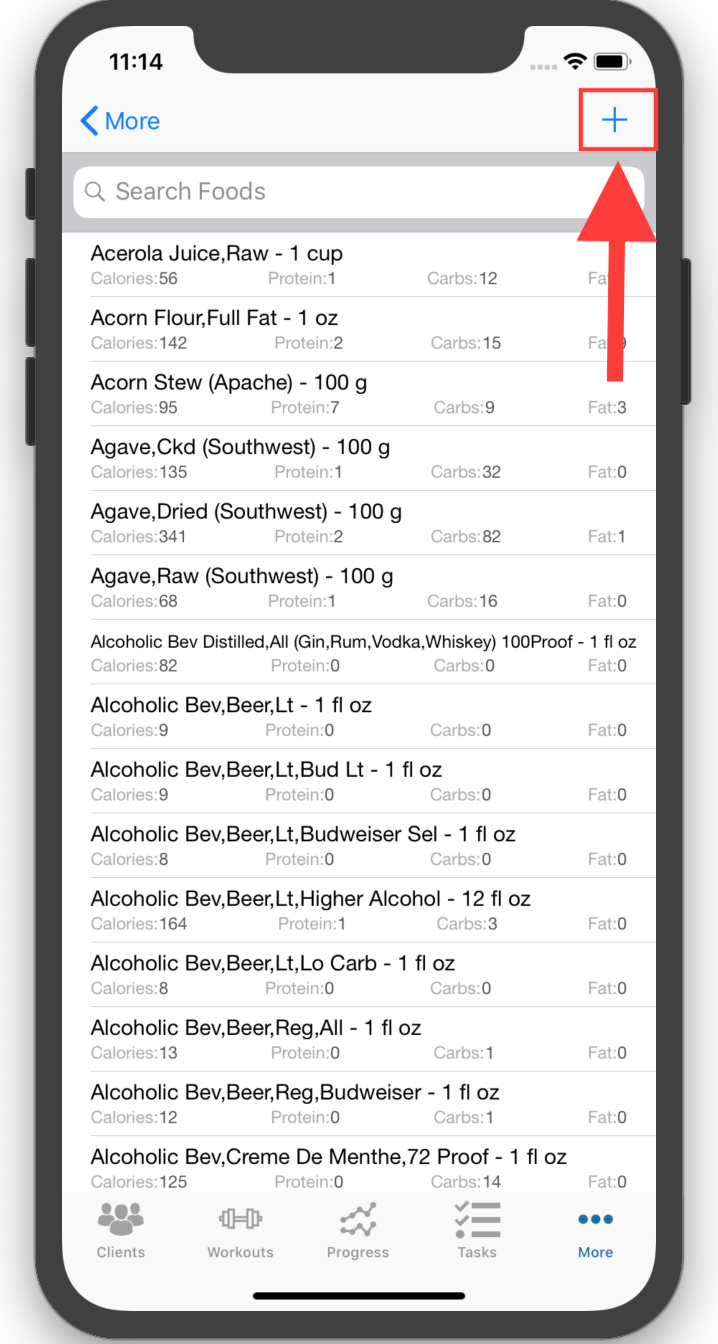 How To Add New Food To Food List as a Client (iOS)