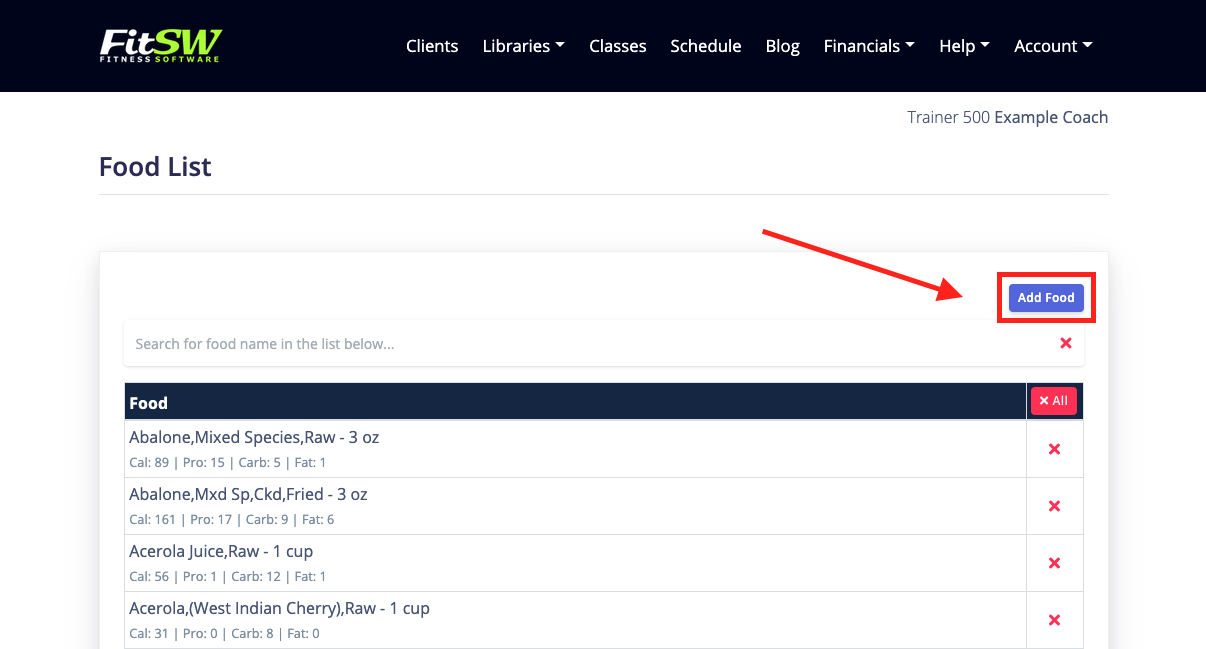 How To Add New Food To Food List (Web)