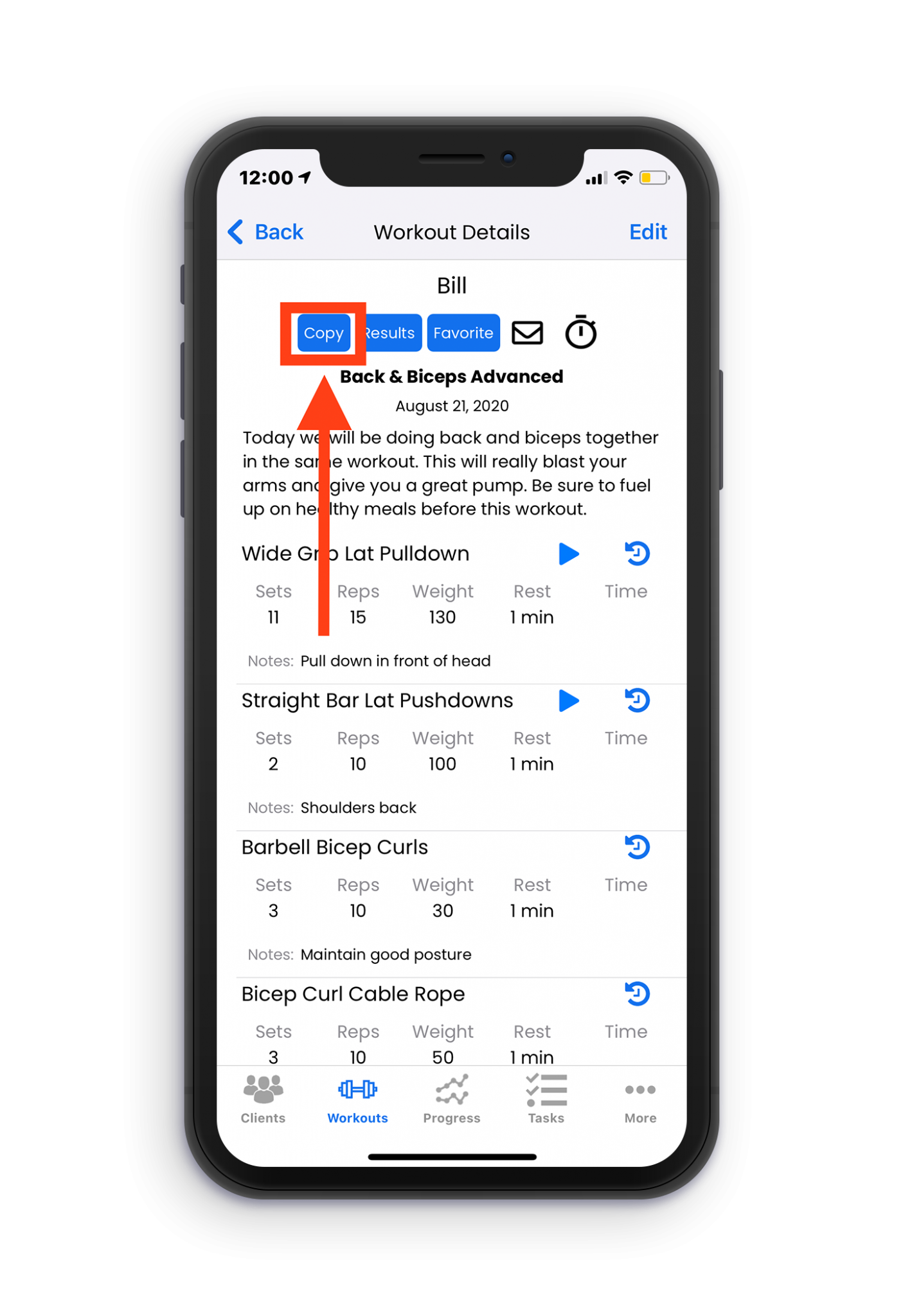 How To Copy Workouts iOS 