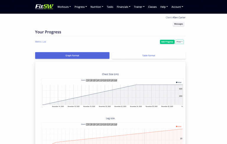 How To View Progress Graphs & Tables (Web) as a Client