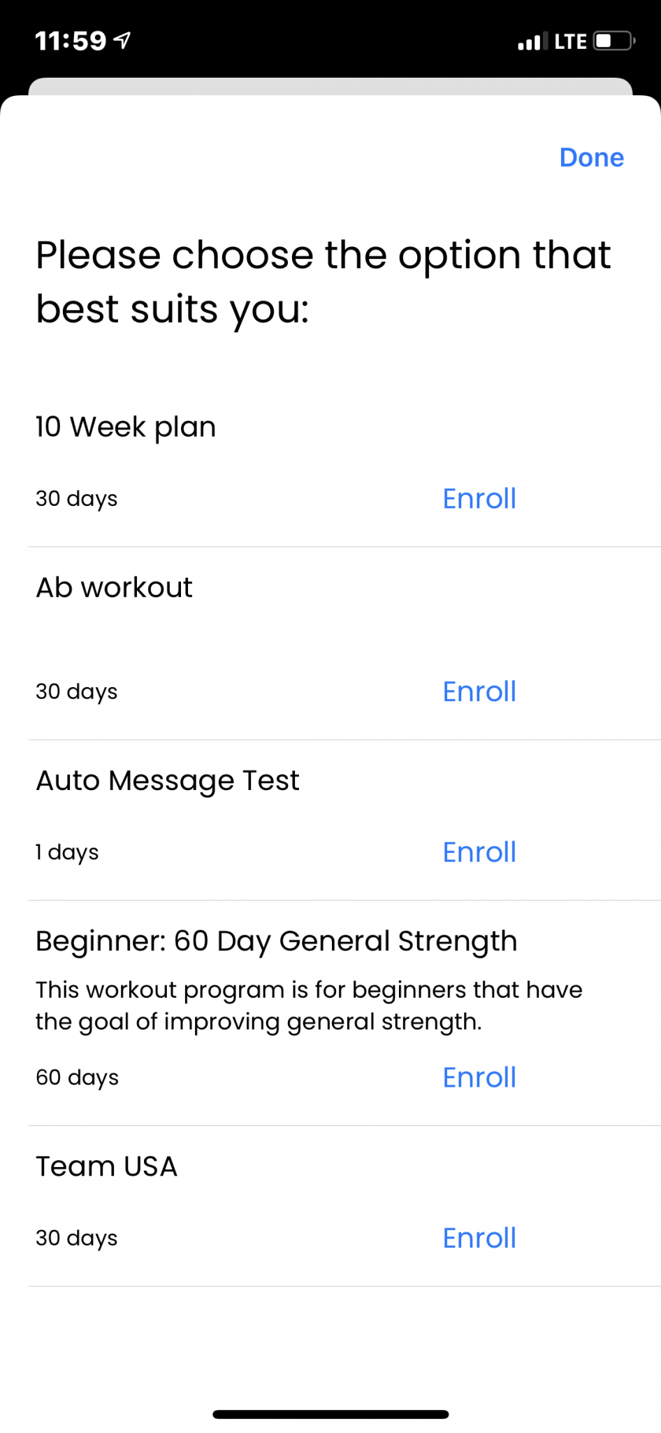 How to Enroll in and Manage Multi-Day Programs (iOS)