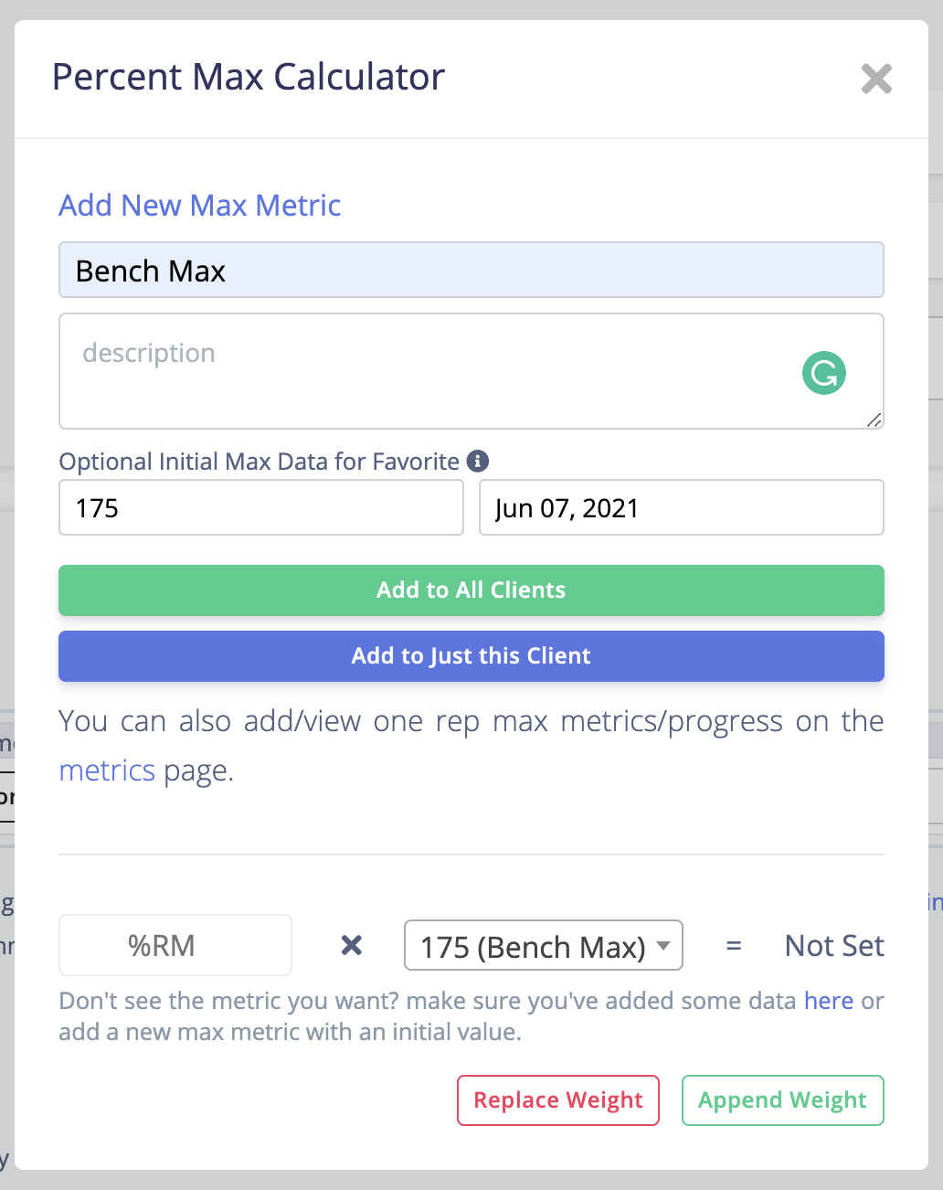 How to use the Percent Rep Max Calculator(%RM) (Web).
